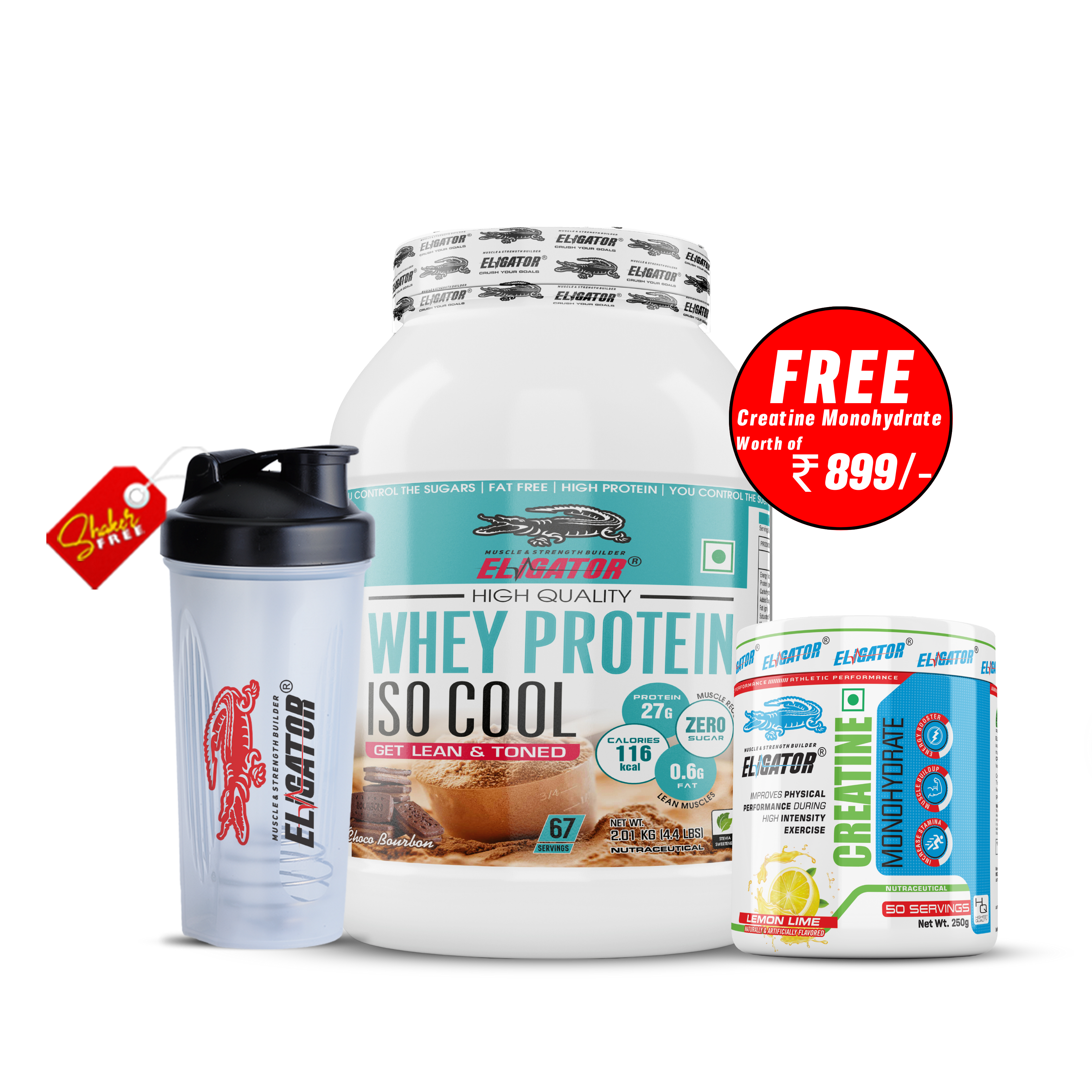 Eligator Whey Protein ISO Cool - 2kg with Free Creatine Monohydrate ...