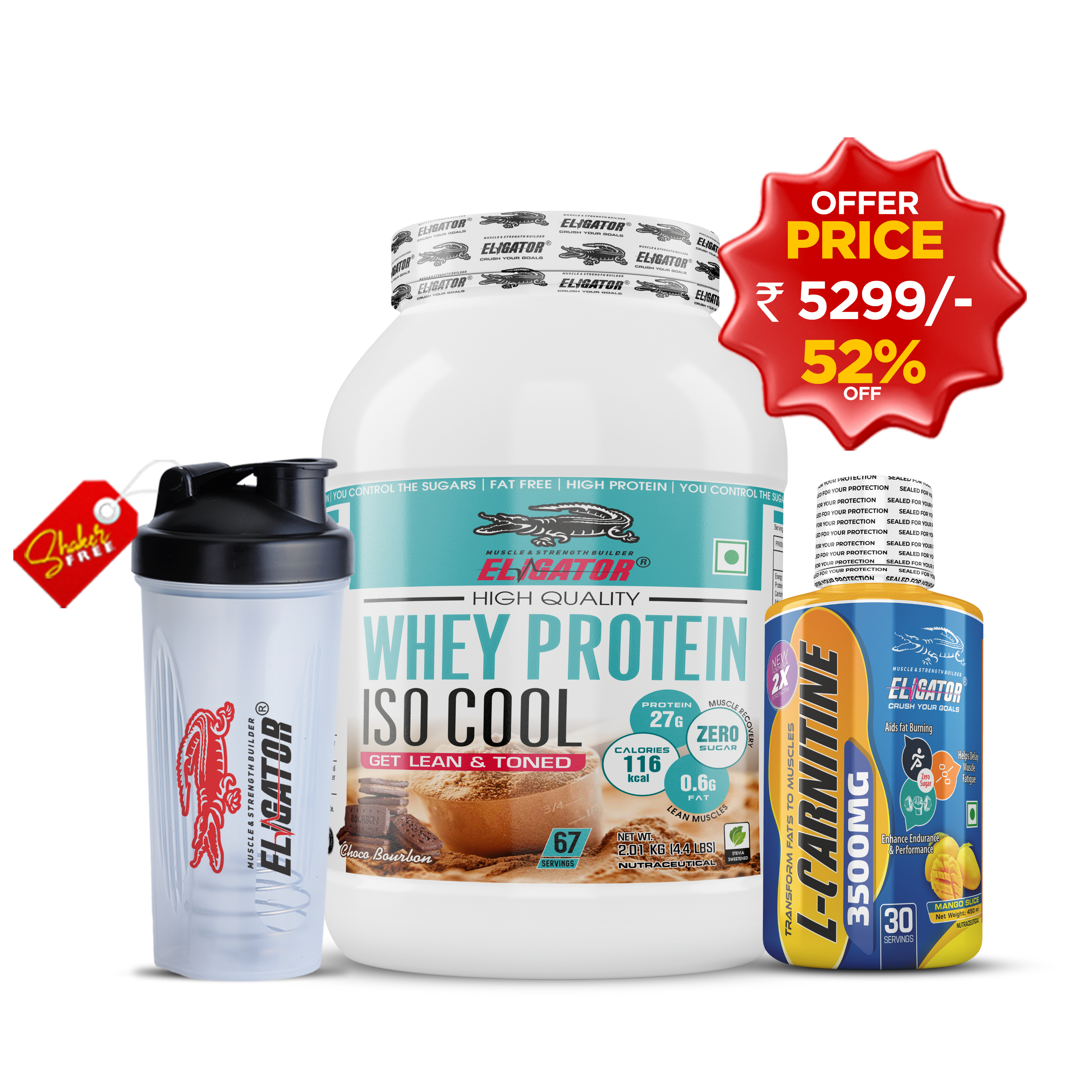 Eligator Whey Protein ISO Cool - 2kg with L-Carnitine - 30 Servings ...