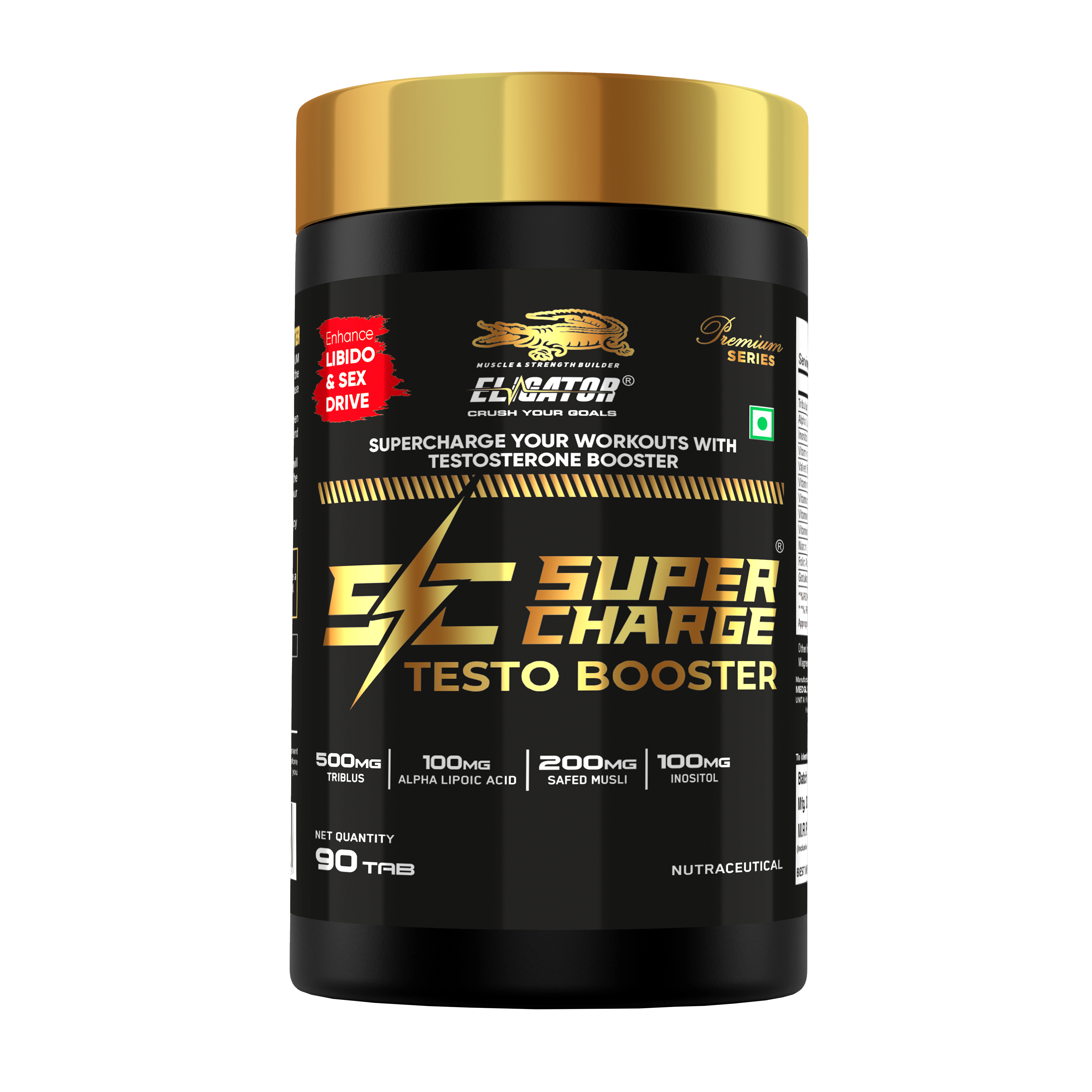 Premium Series Super Charge Testo Booster - 90 Tablets (30 Servings ...